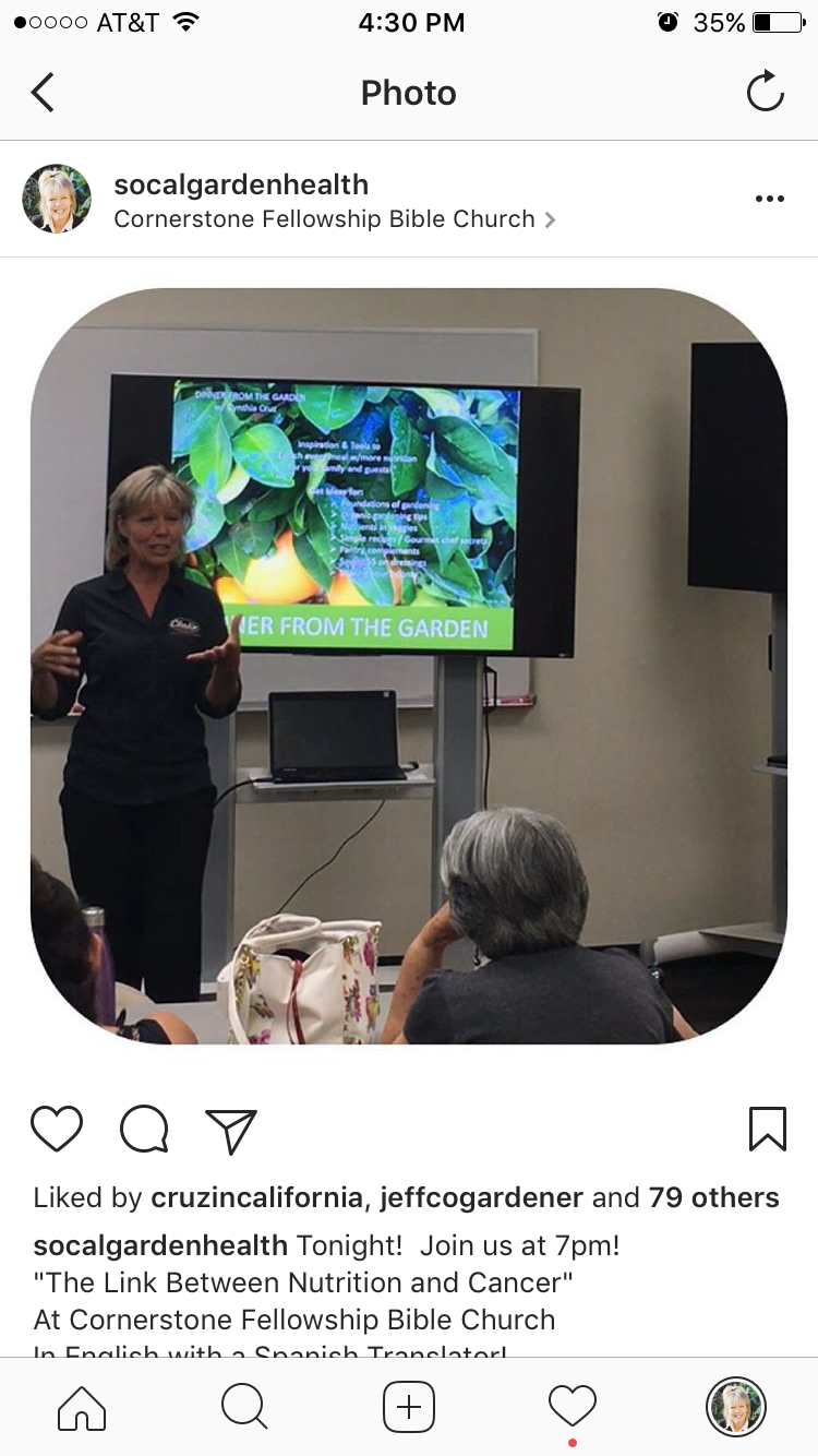 FREE Lecture/Workshop Calendar - SoCalGardenHealth